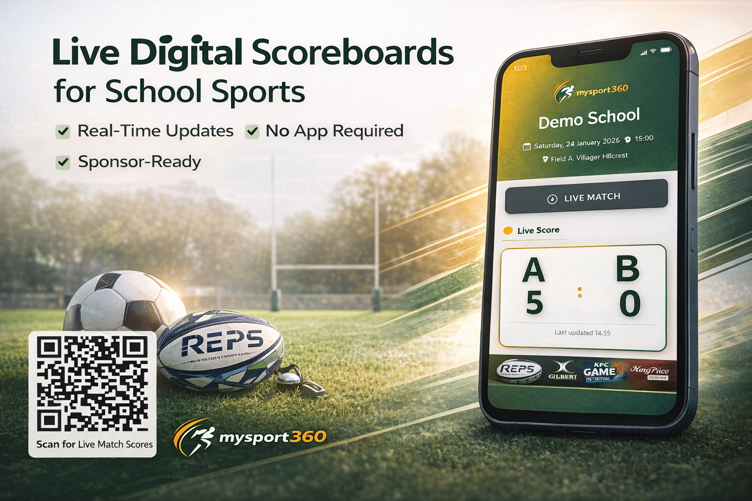 Live Digital Scoreboards for School Sports | mysport360 - The Complete ...
